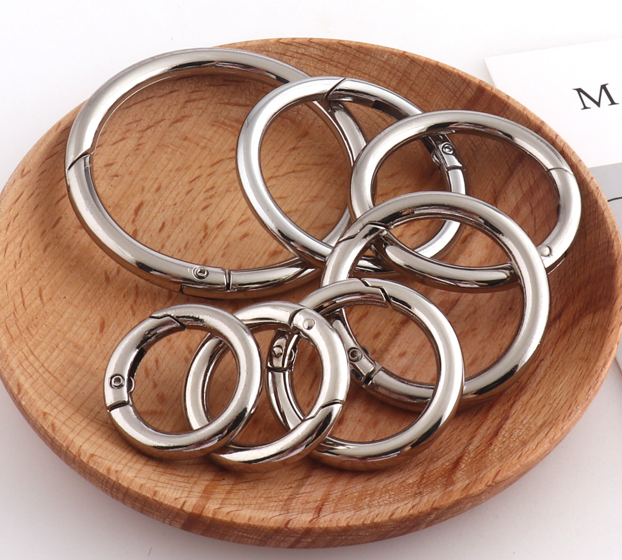 Silver Metal Spring Ring Gate O Ring Push Snap Hooks Clasp for - Etsy