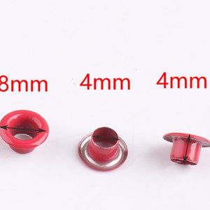 100pcs Large Round Eyelets 8*4*4 Mm Red Color Round Grommet Eyelets for ...