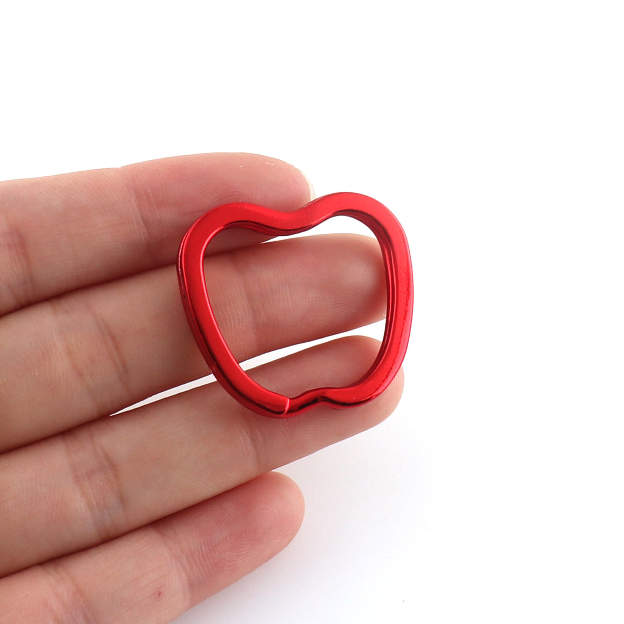 Red Color Heart Star Shape Key Ring Key Chain Split Ring Mouse | Etsy