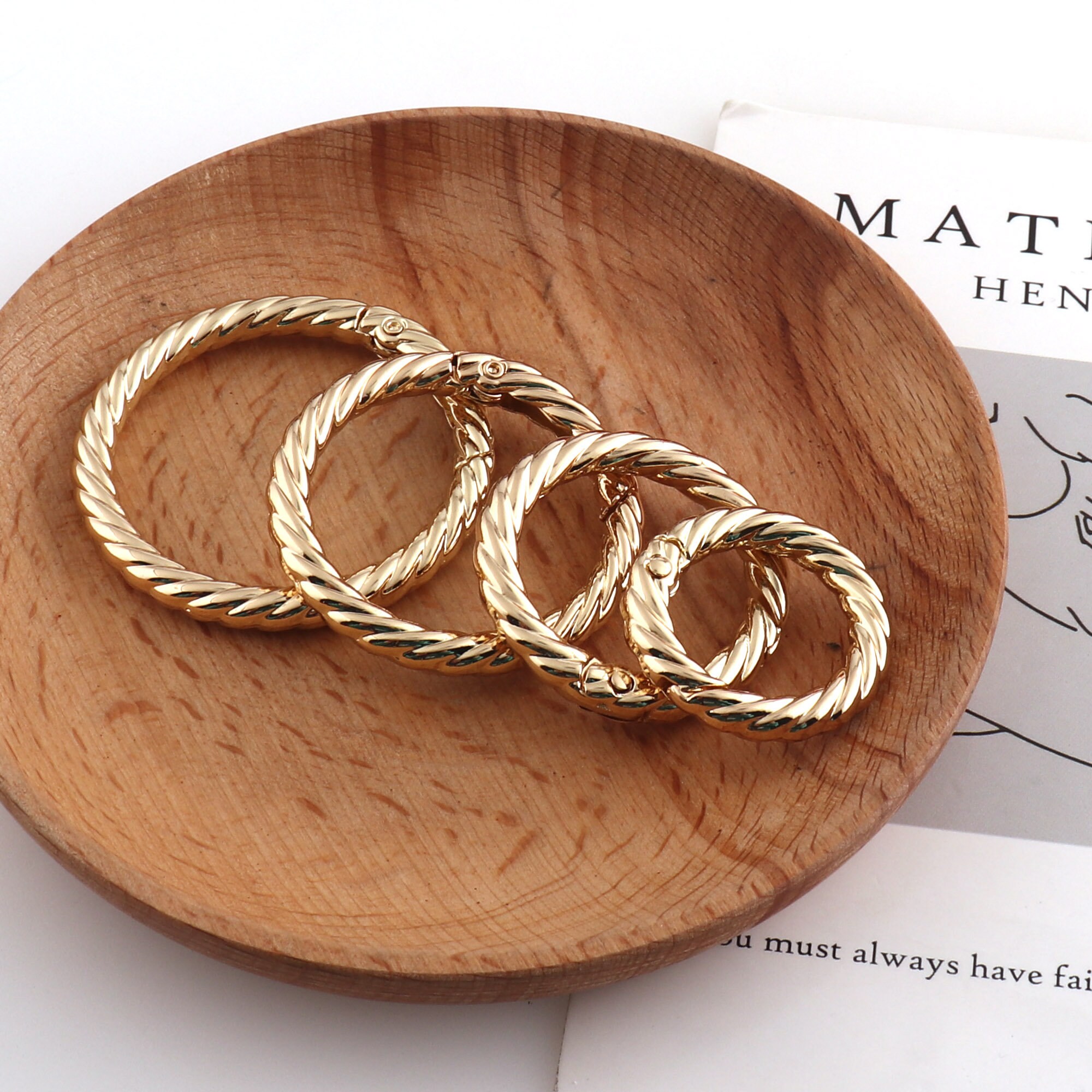 Rope Rings Round Shape Gold Metal Spring Ring Gate O Ring Push - Etsy ...