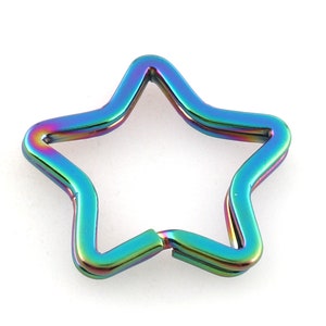 Mix Color Beautiful Star Shape Metal Split Ring Key Ring Buckle for Bag ...