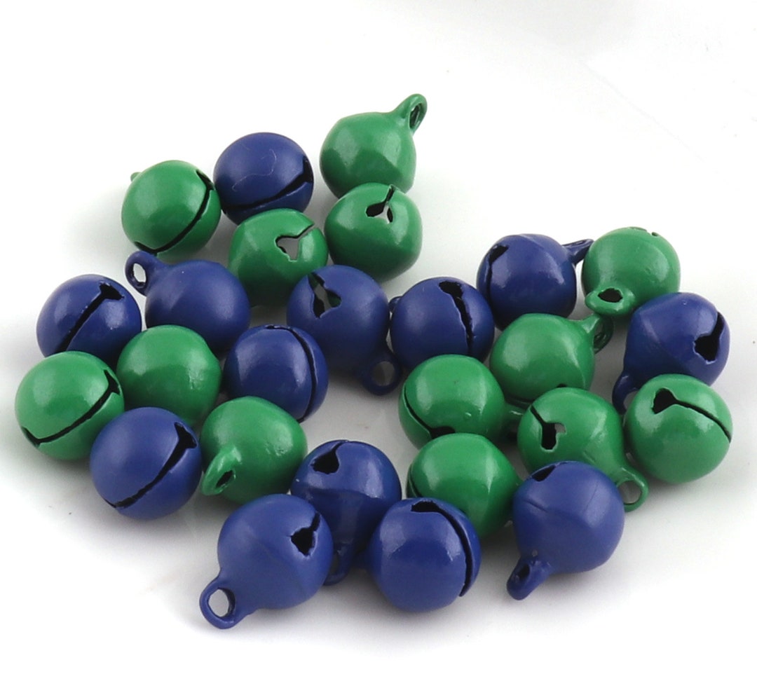 Small Bell Loose Beads Green/blue Color Iron Round Bells 7mm*10mm ...