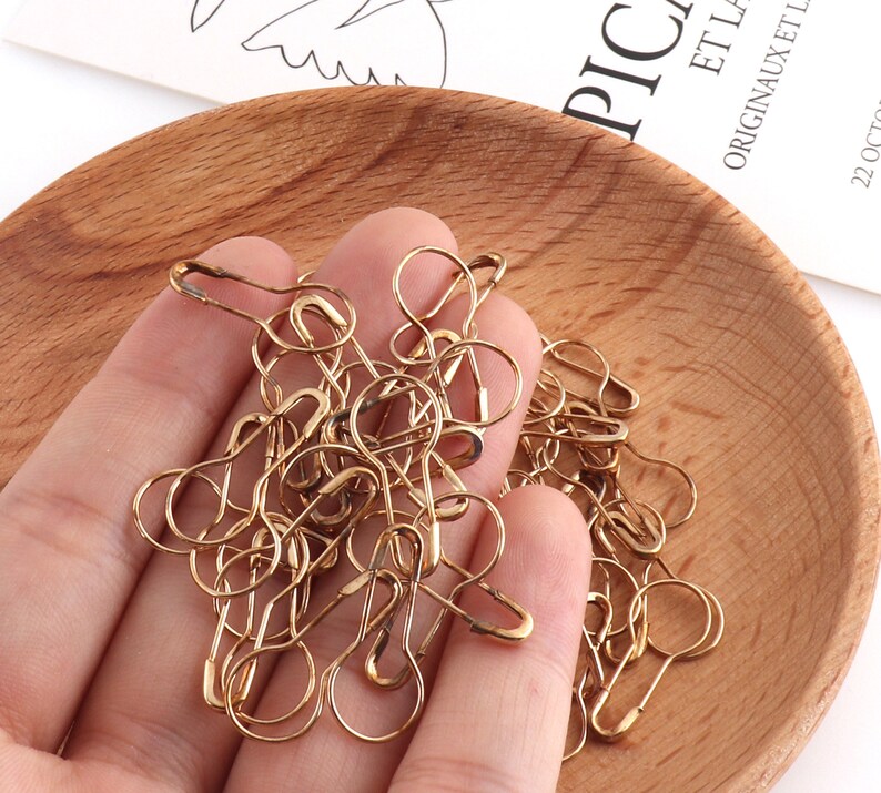 Light Gold Bulb Shape Metal Stitch Markers Knitting Pin | Etsy