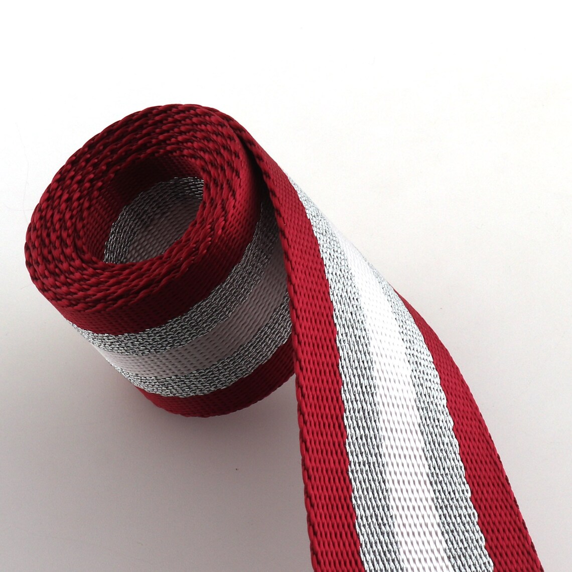 1.5 inch Nylon Red striped webbing heavyweight Webbing bag | Etsy