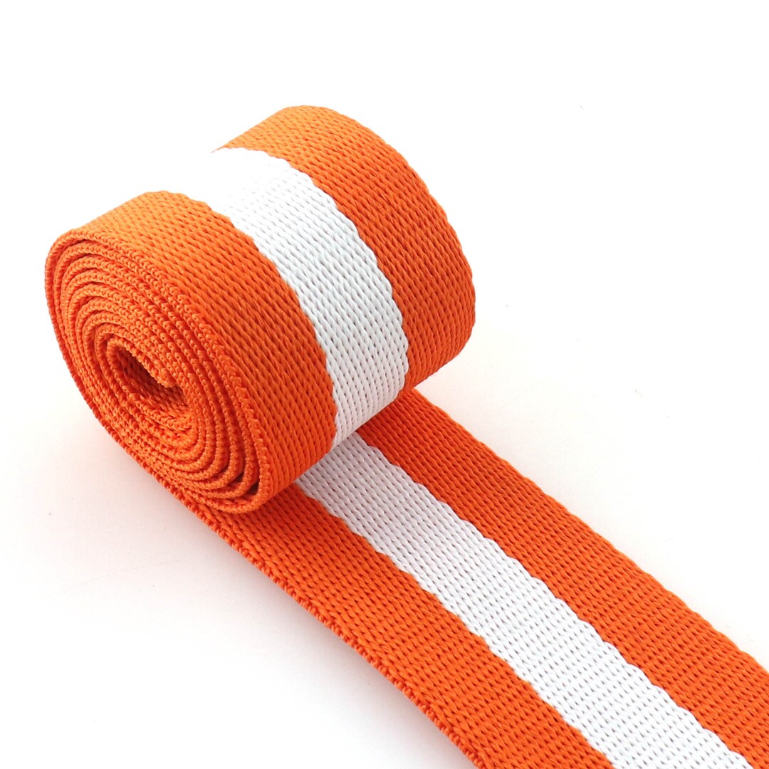 Stripe Webbing Orange Cotton Webbing 38mm Stripe Belt Webbing Colored ...