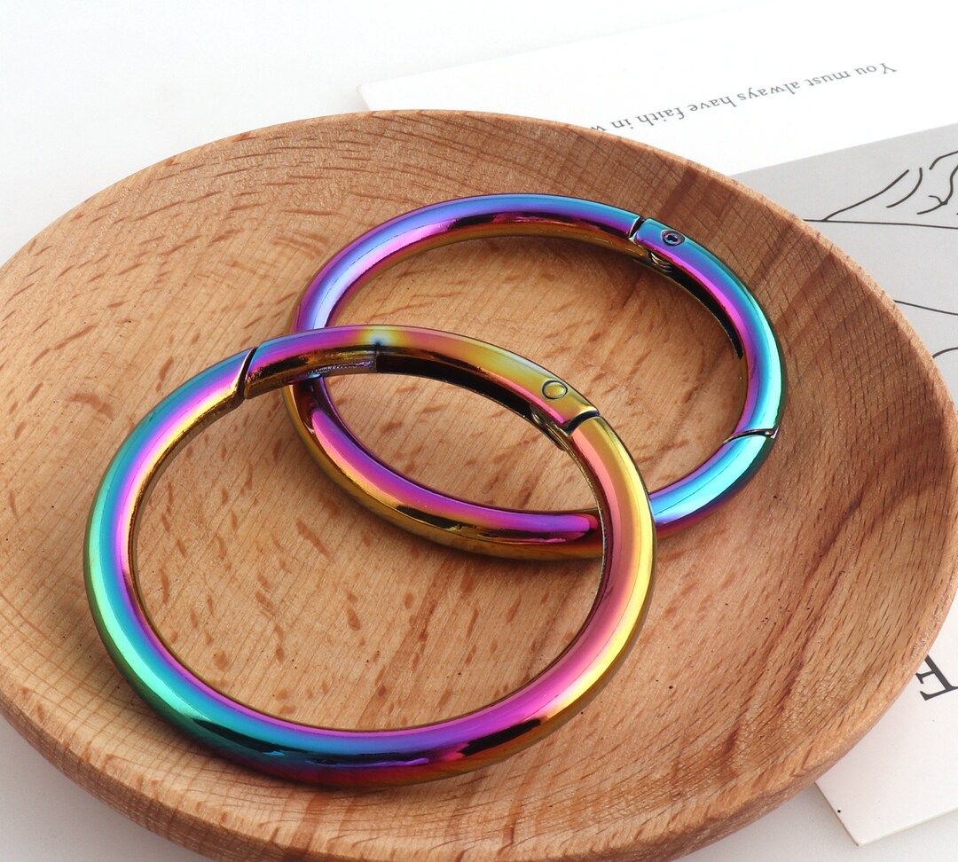 Rainbow Color Metal Spring Ring 61mm*50mm*5mm Openable Ring O Ring Clip ...