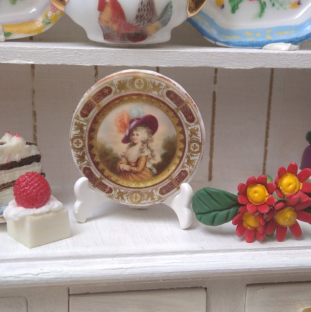 Royal Vienna Portrait Dollhouse Plate for 1:12 Scale. Gift for Woman ...
