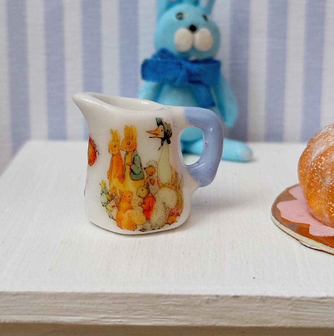 Beatrix Potter Ceramic Jug for Dollhouse 1:12 Scale.peter Rabbit Tea ...
