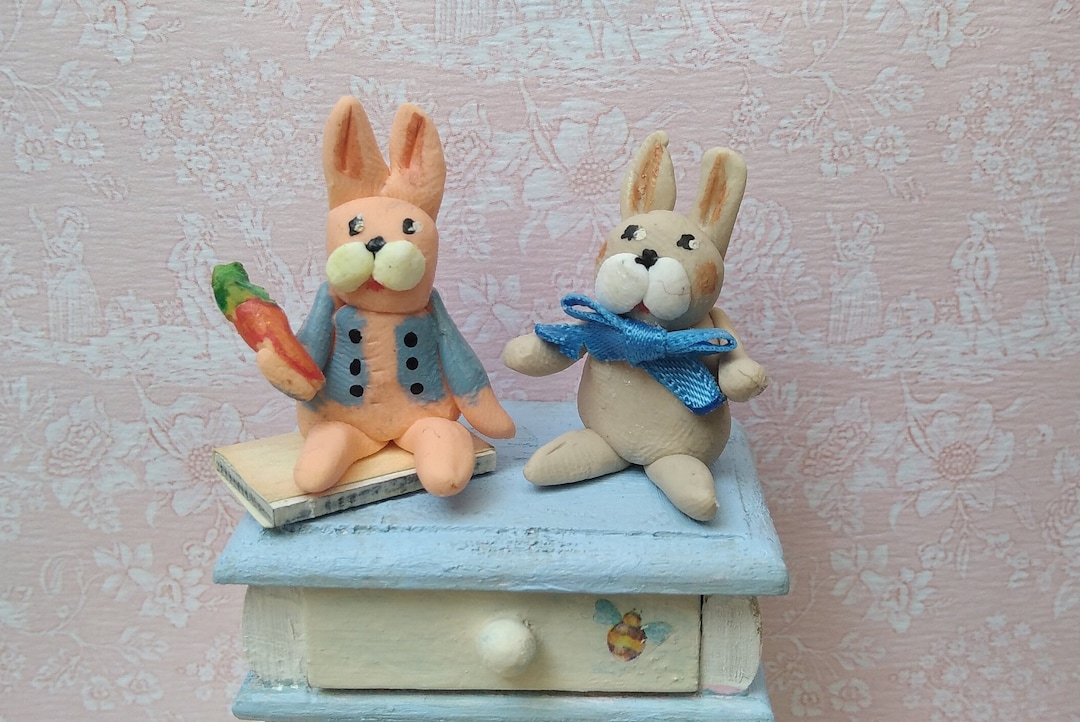 Dollhouse Peter Rabbit Toy 1:12 Miniature Children Toys for Dollhouse ...