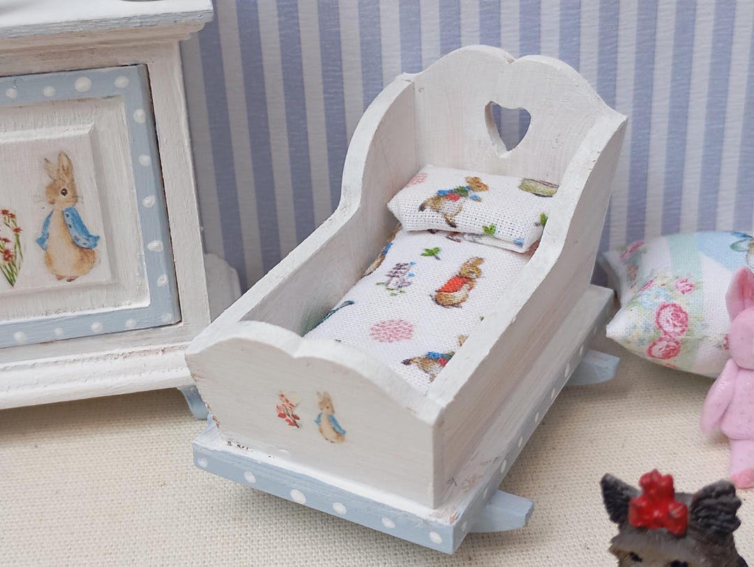 Miniature Peter Rabbit Cradle for Your Dollhouse 1:12 Scale.beatrix ...