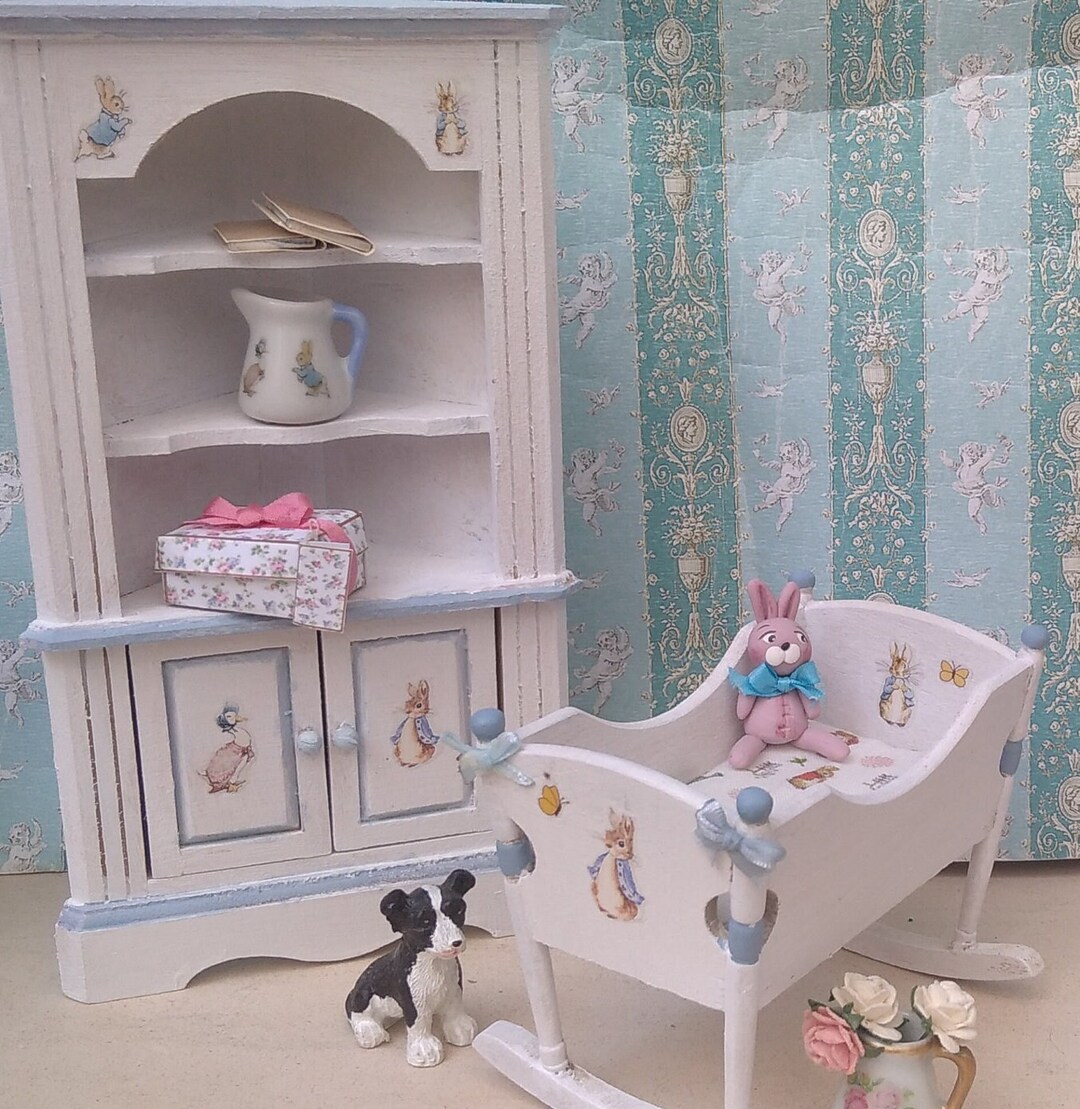 Peter Rabbit Cradle Dollhouse 1.12 Scale. Crib Dollhouse. Dollhouse ...