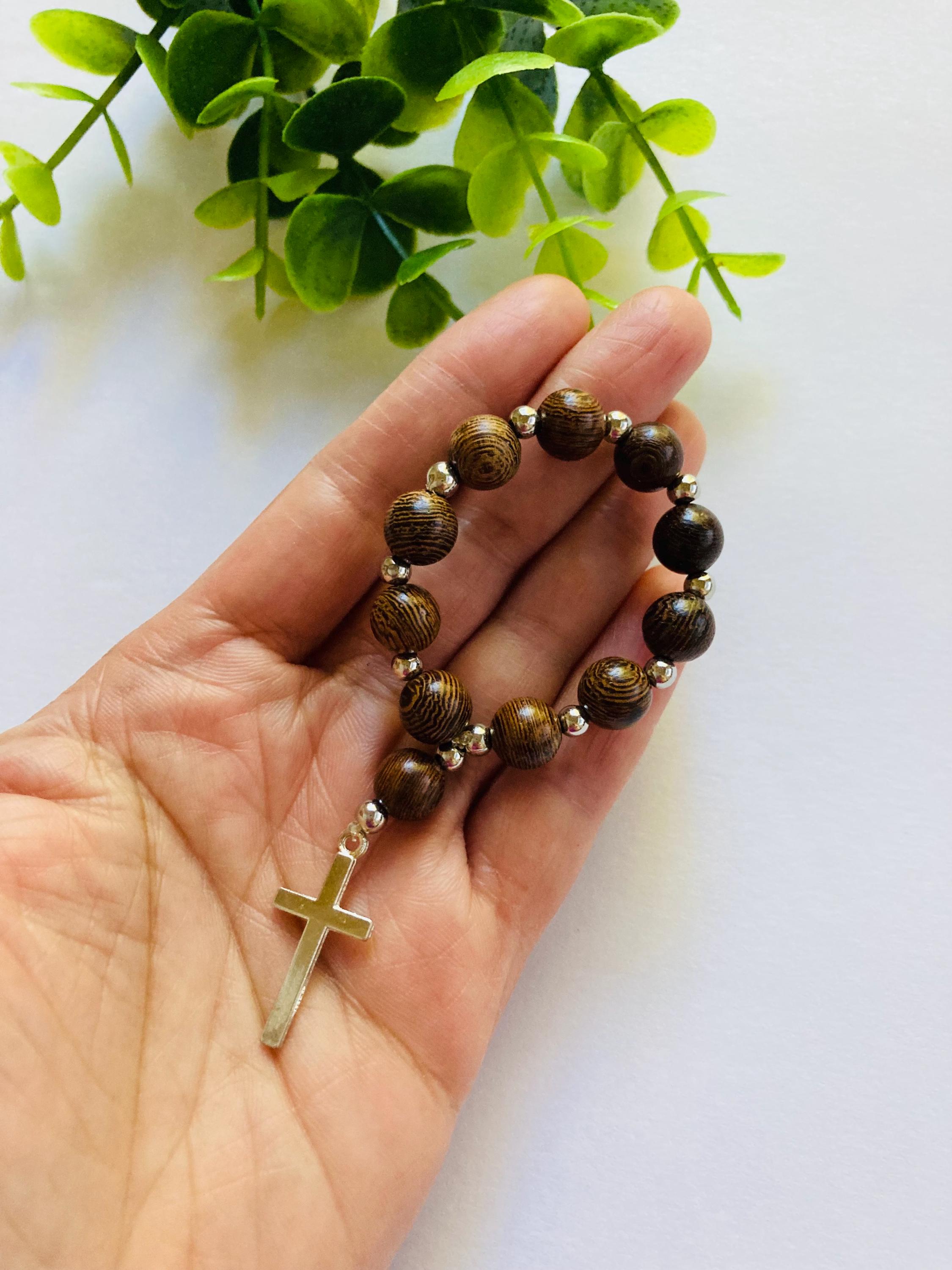 Wooden Bead Small Rosary Decade Tiny Rosary 10 Beads Rosary - Etsy