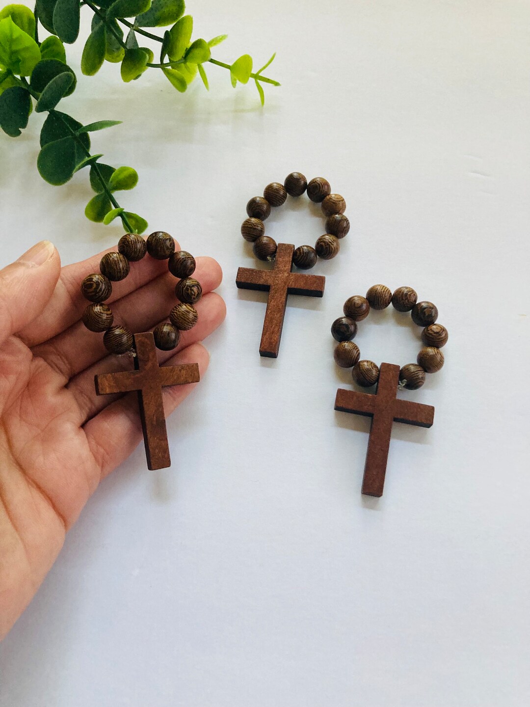 Wooden Bead Finger Rosary 3 Pack Decade Tiny Rosary 10 Beads Rosary - Etsy