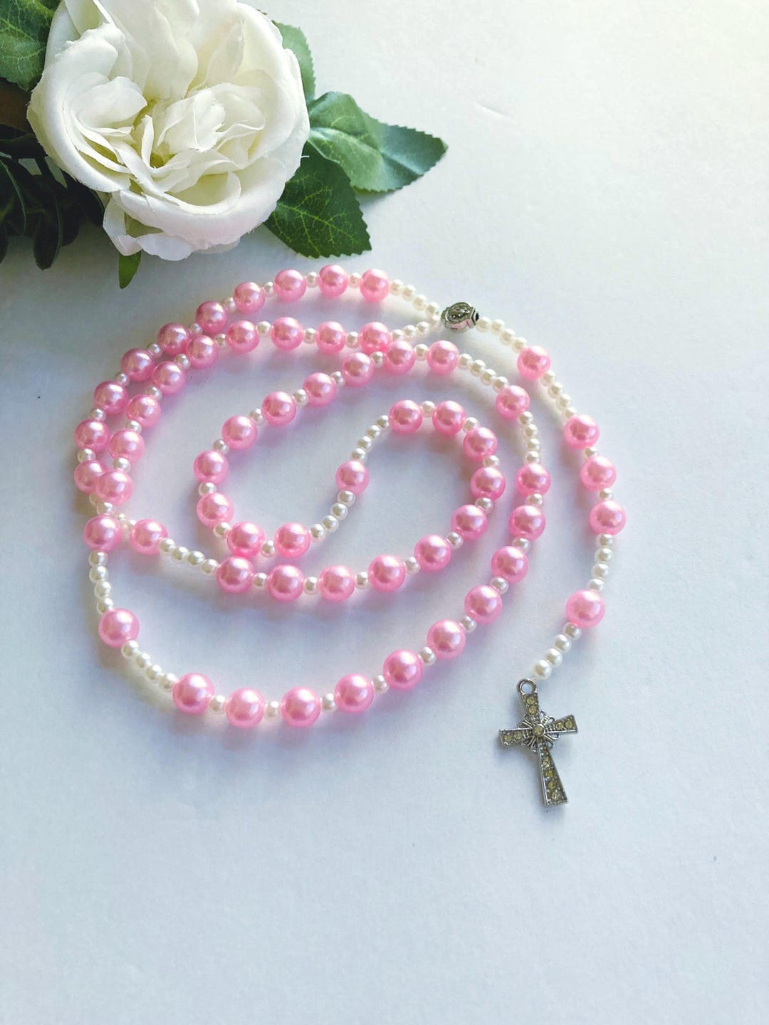 Beaded Ivory Rosary for Prayer Christian Rosary - Etsy
