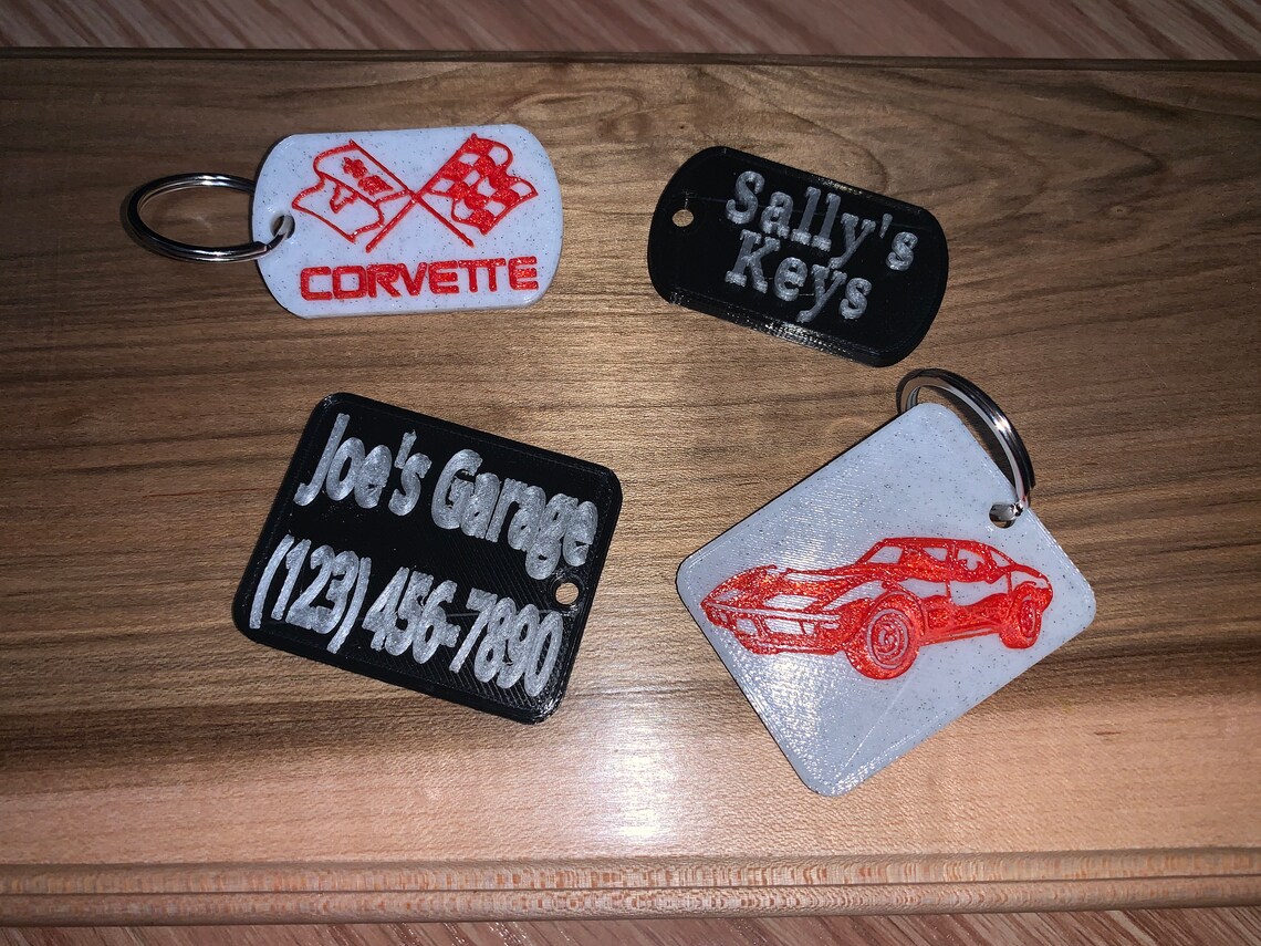 Custom 3D Printed Key Tags / Dog Tags / Nameplates - Etsy Canada