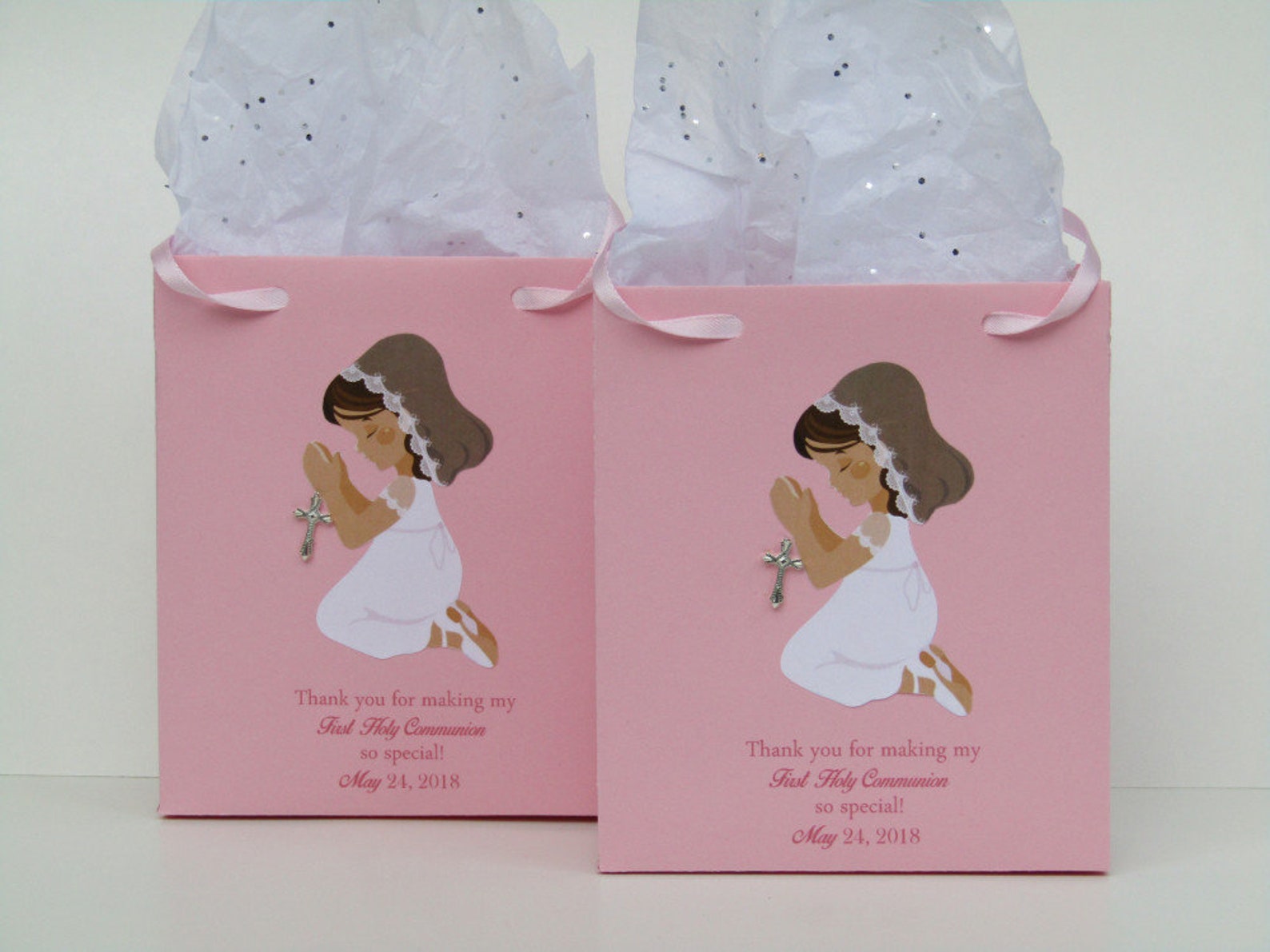 10 Personalized First Communion Girl Favor Bag Set-holy - Etsy