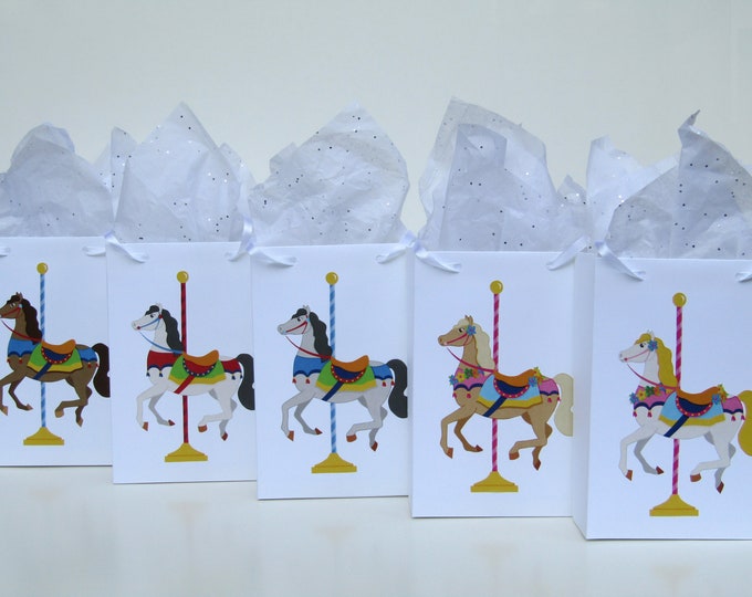 10 Carousel Horse Favor Bags - Carousel Party Favors - Carousel ...