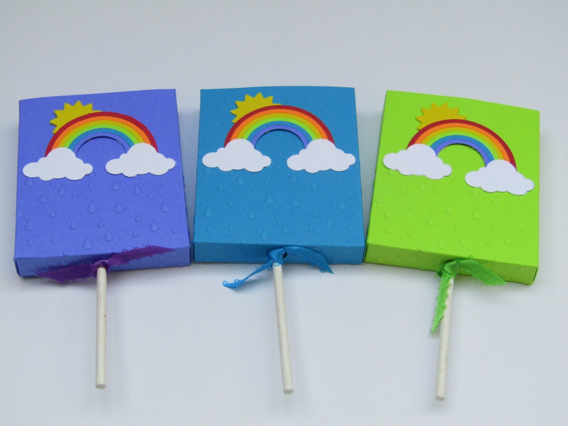 Rainbow Lollipop Cover Candy Boxboy/girls Rainbow Birthday | Etsy