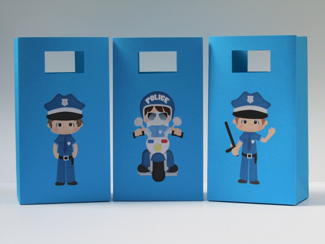 12 Police Party Favor Bag- Candy Bag–police Treat Bag – Police Goody ...