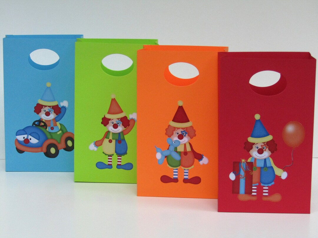 12 Circus Clown Favor Bag - Circus Treat Bag-clown Goody/gift Bag ...