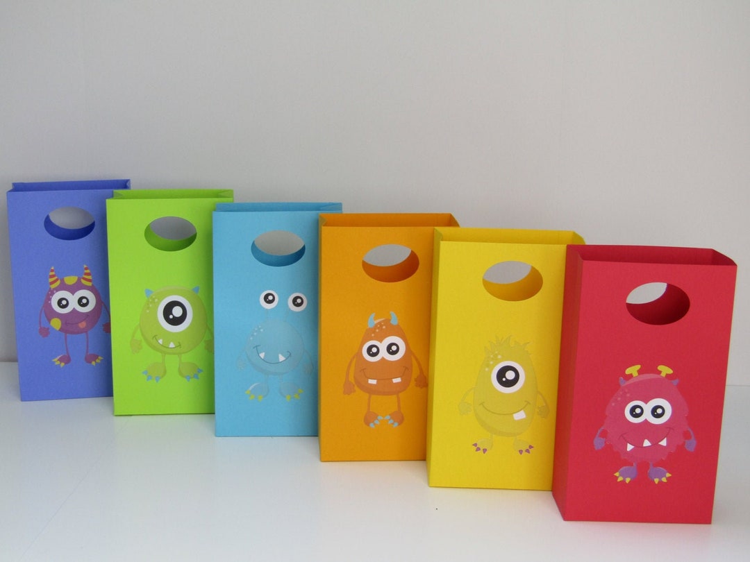 12 Monsters Party Favor Bag - Candy Bag – Monsters Treat Bag – Monsters ...