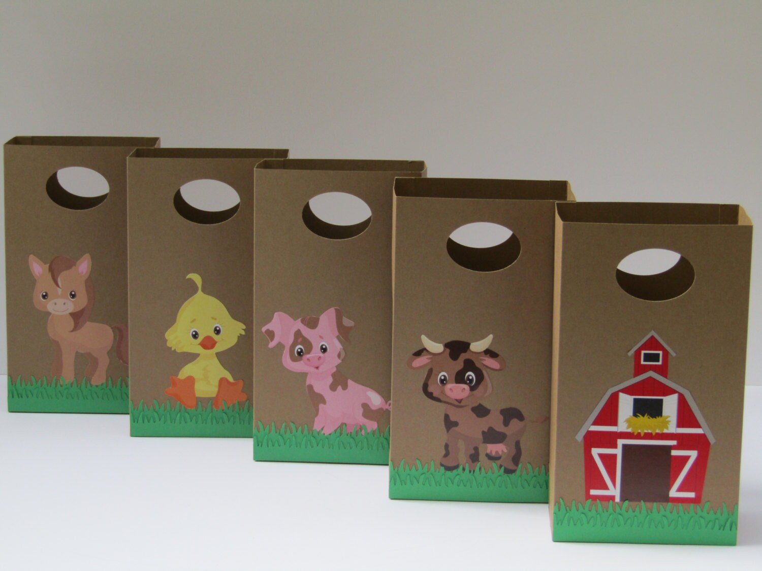10 Farm / Barnyard Party Favor Bag - Candy Bag - Treat Bag - Goody Bag ...