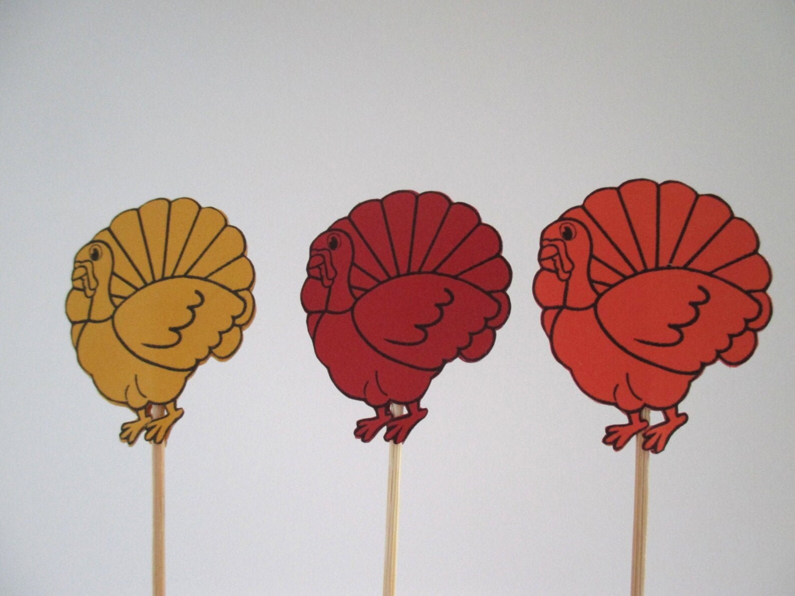 12 Cupcake Toppers Turkey Picks Food Picks for Fall | Etsy
