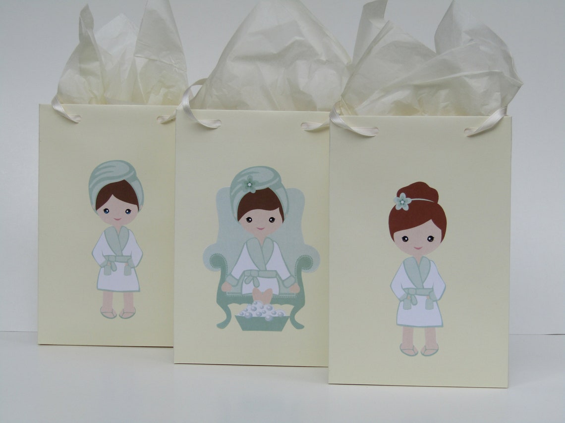 12 Spa Party Favor Bag Spa Candy Bag Spa Treat Bag Spa | Etsy