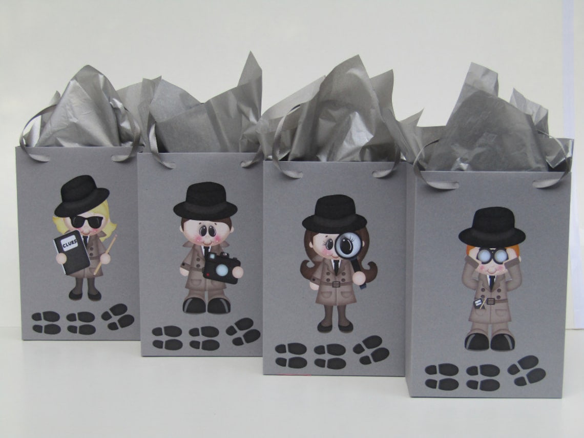 12 Detective /spy Party Favor Bags Spy Candy Bag Detective - Etsy