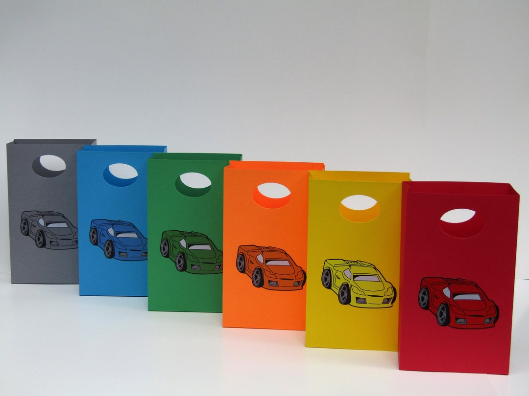 12 Cars Party Favor Bag - Candy Bag – Cars Treat Bag – Cars Goody Bag ...