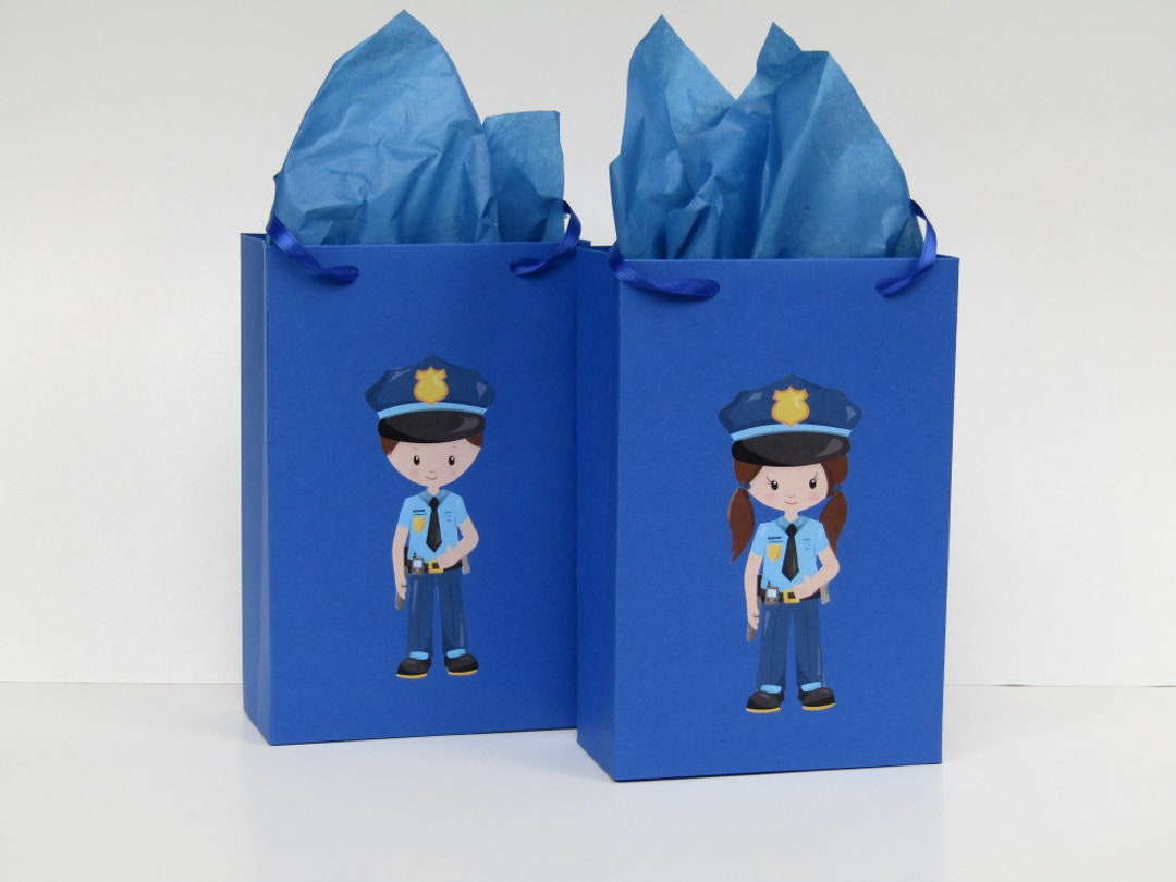 10 Police Party Favor Bag - Candy Bag–police Treat Bag – Police Goody ...