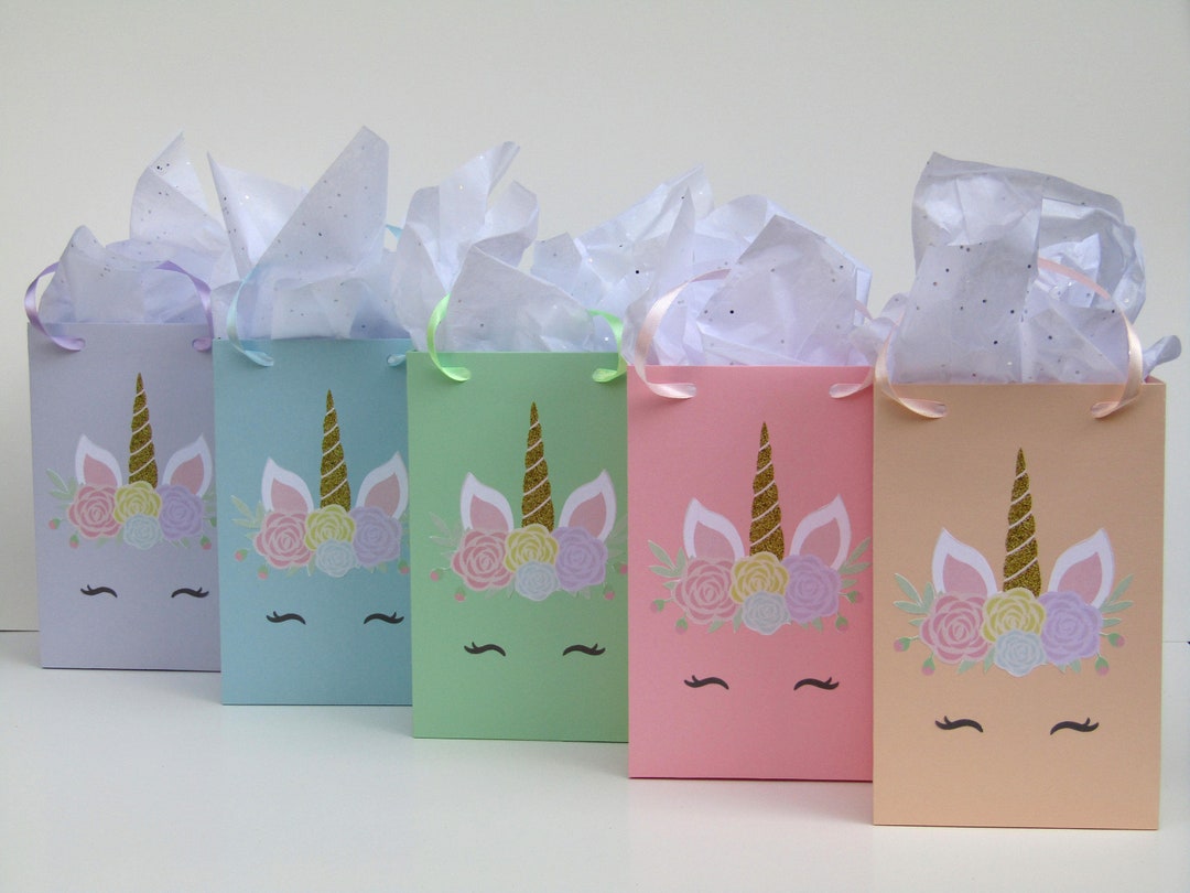 10 Unicorn Party Favor Bag,unicorn Treat Bag,unicorn Girls Birthday ...