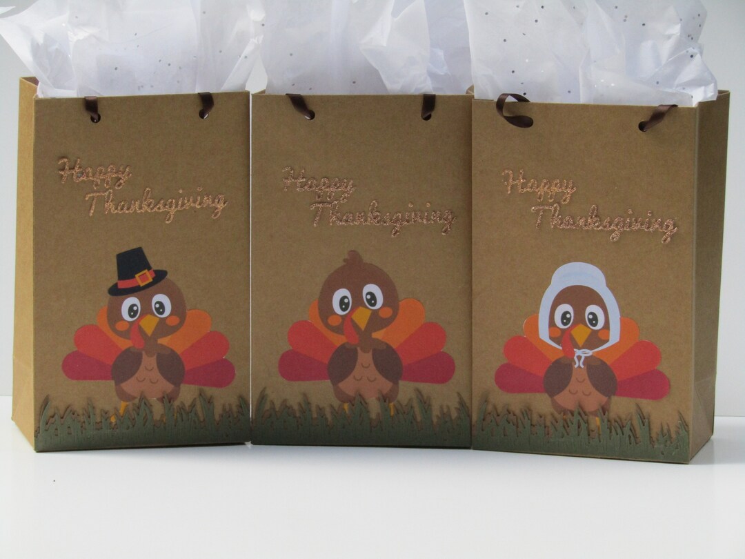 12 Happy Thanksgiving - Turkey Favor Gift Bags - Thanksgiving Turkey ...