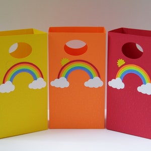 12 Rainbow Favor Bag Rain Drop Embossed - Candy Bag –rainbow Treat Bag ...