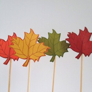 12 Maple Leaf - Party Picks - Food Picks - Cupcake Toppers ...