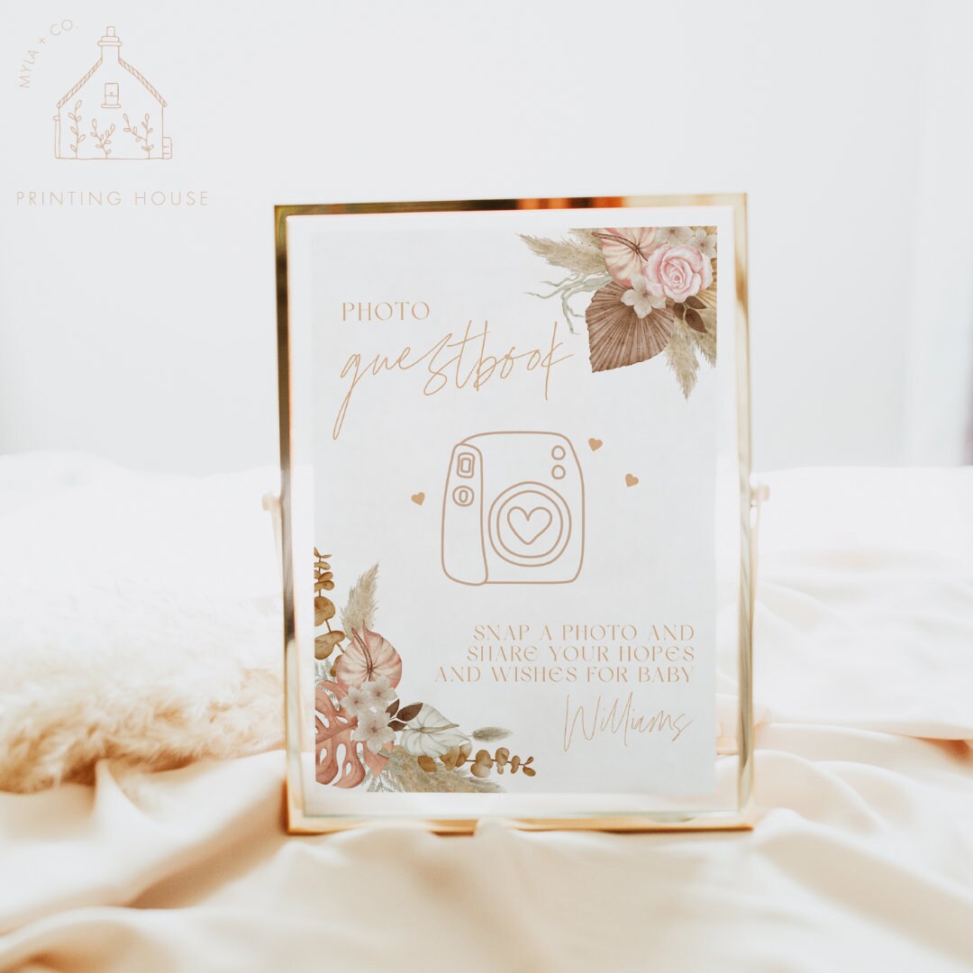 Custom Photo Guest Book Sign | Baby Shower Photo Book | Photo Guest ...