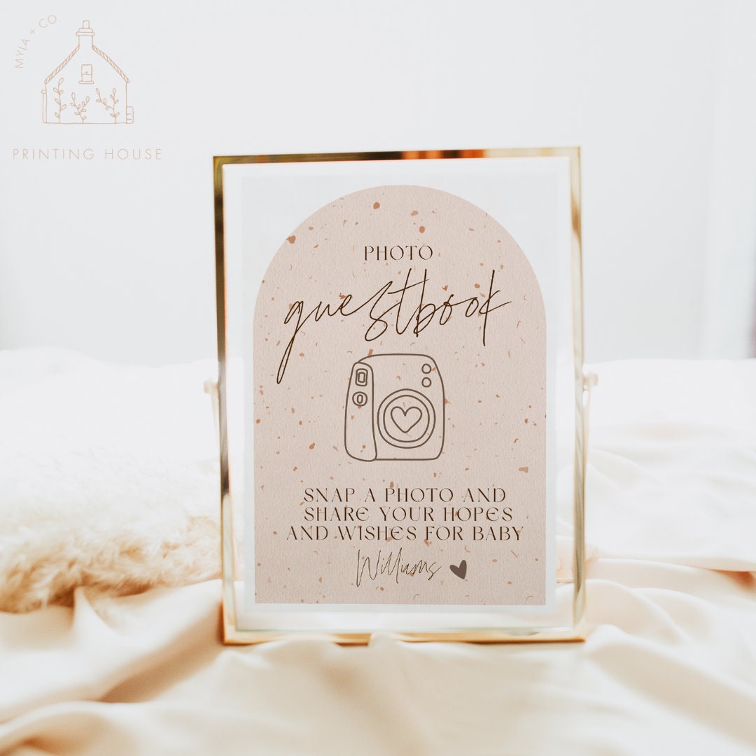 Custom Photo Guest Book Sign | Baby Shower Photo Book | Photo Guest ...
