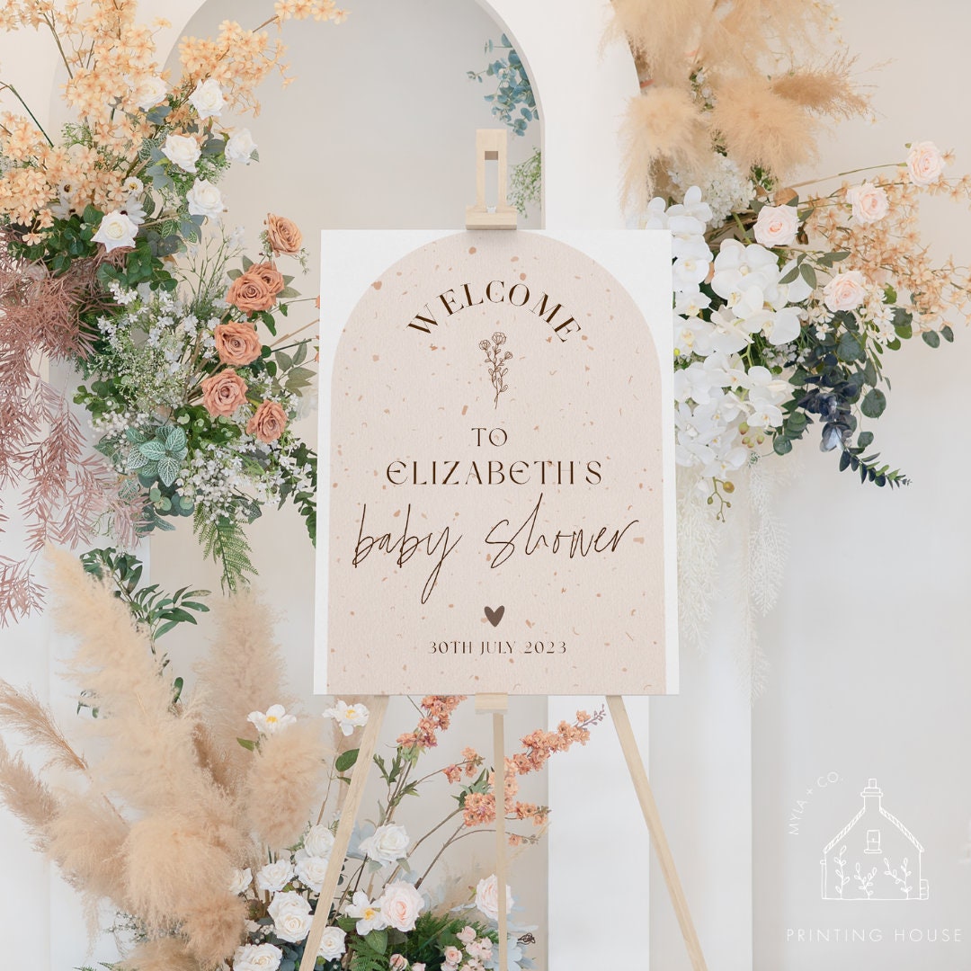 EDITABLE Baby Shower Sign, Digital Product, Blush Baby Shower Sign ...