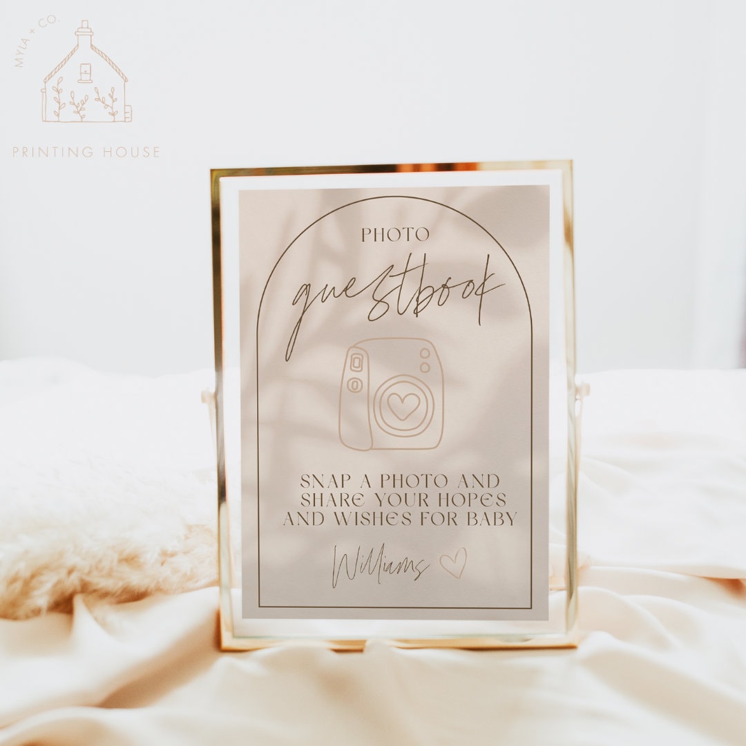 Custom Photo Guest Book Sign | Baby Shower Photo Book | Photo Guest ...