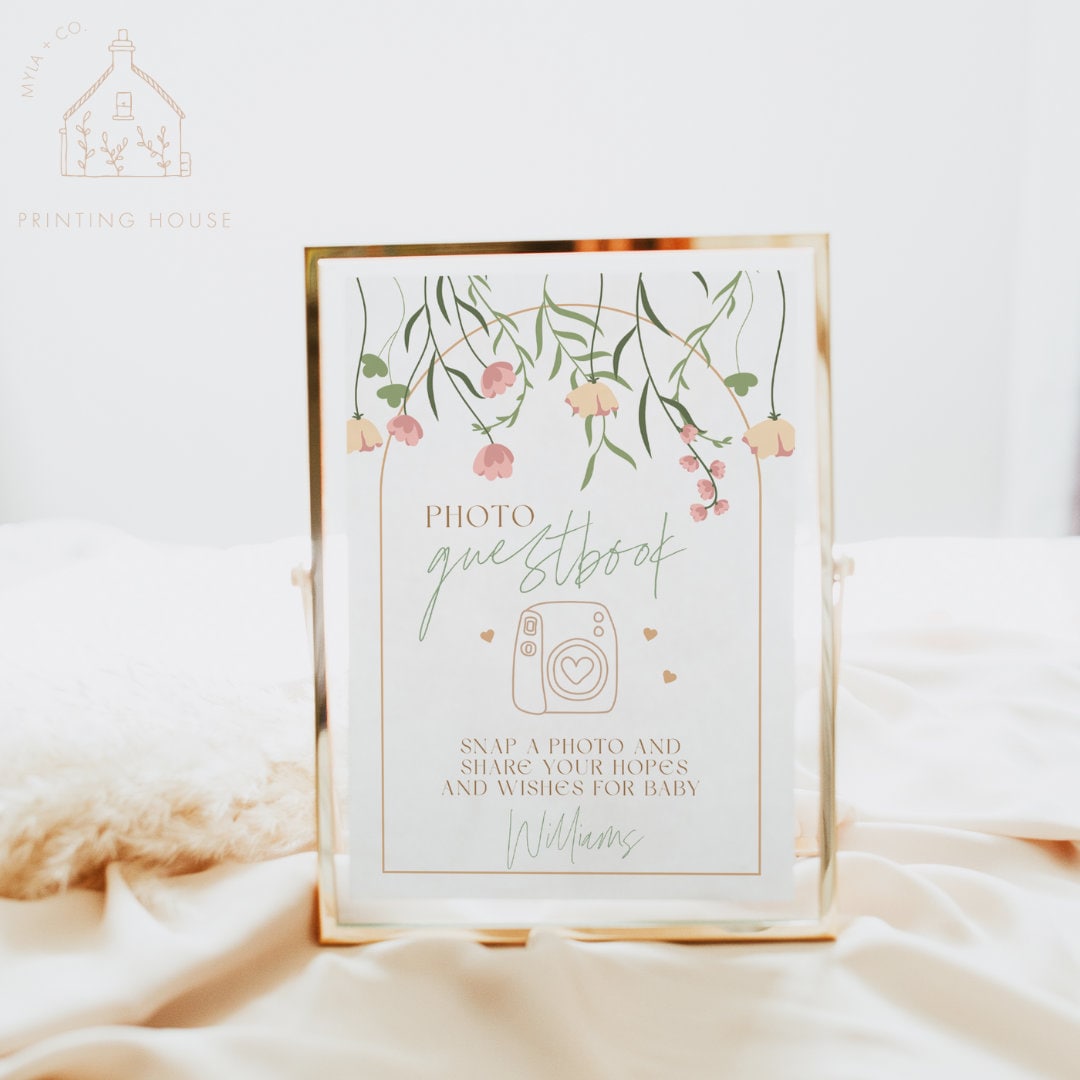 Custom Photo Guest Book Sign | Baby Shower Photo Book | Photo Guest ...
