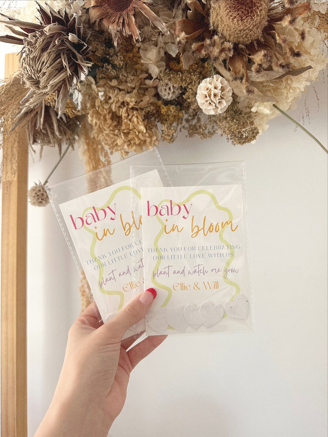 Custom Baby Shower Seed Favours, Baby in Bloom, Seed Paper Baby Shower ...