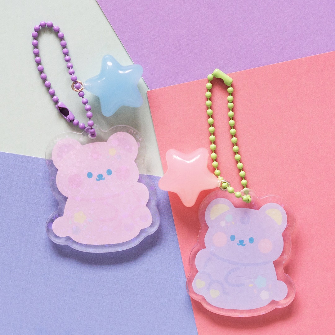 Cotton Candy Darekuma With Star Candy Charm Keyring Keychain - Etsy