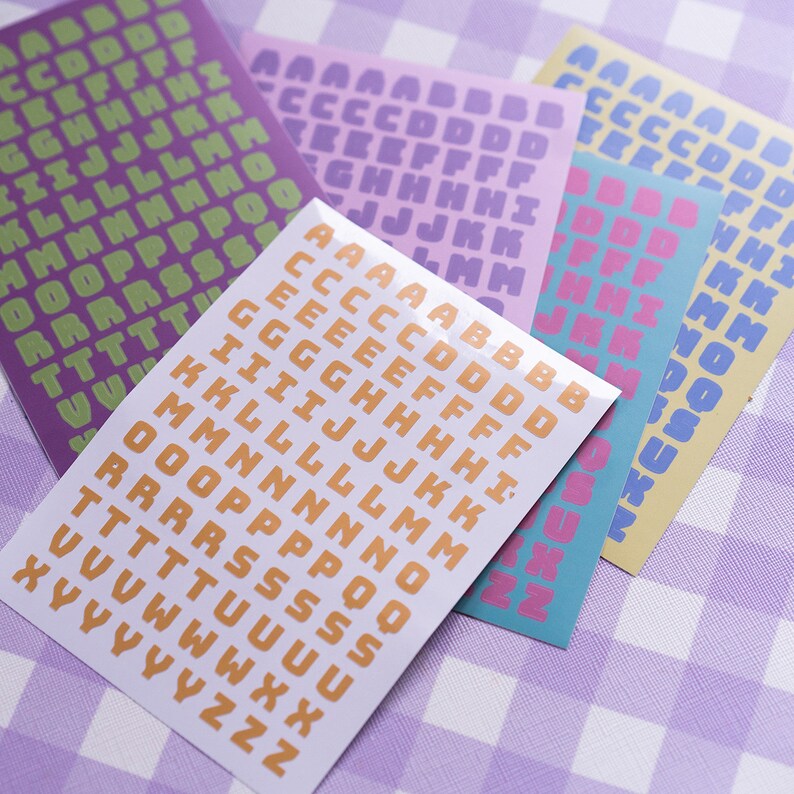 90s High School Alphabet Sticker Sheet Set by Mintymentaiko - Etsy