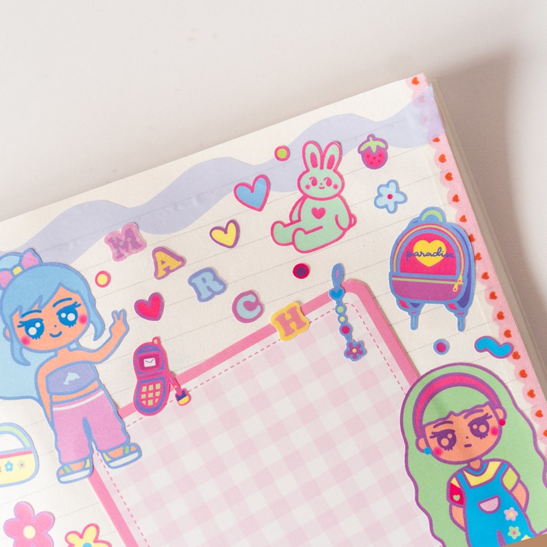 90s and Y2K Gyaru Peace Girls Sticker Sheet by Mintymentaiko - Etsy