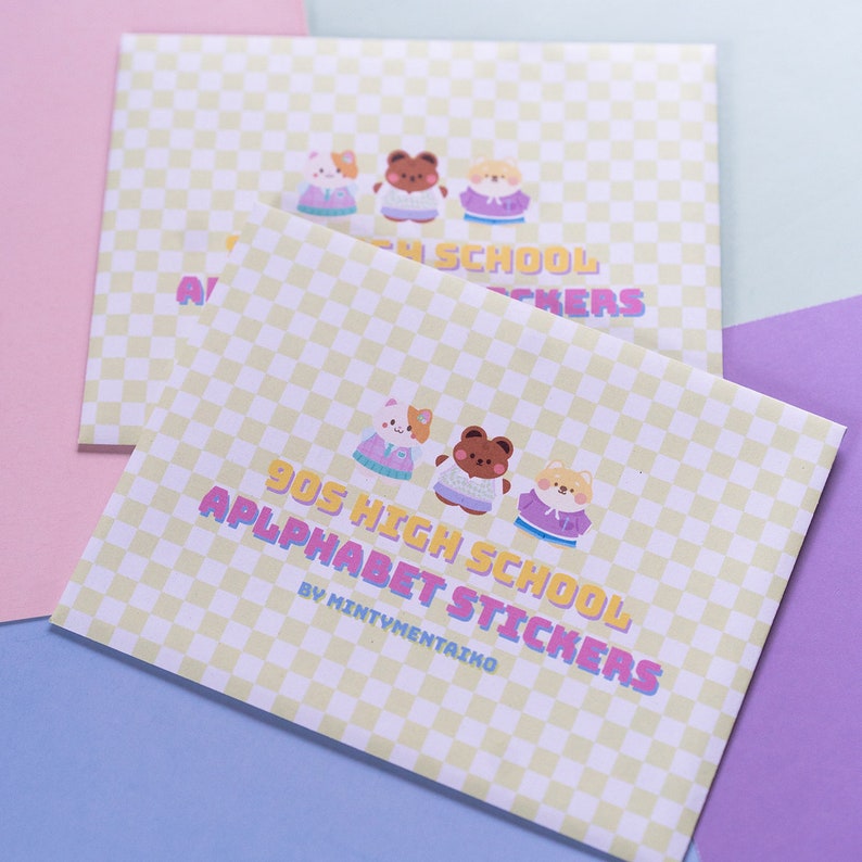 90s High School Alphabet Sticker Sheet Set by Mintymentaiko - Etsy