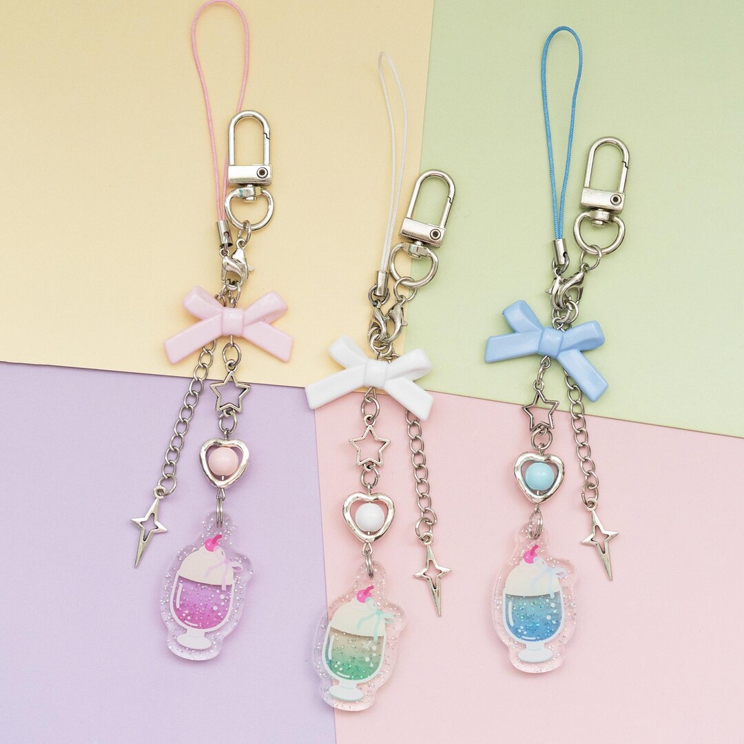 Coquette Cream Soda Keychain Handphone Strap Trinket by Mintymentaiko ...