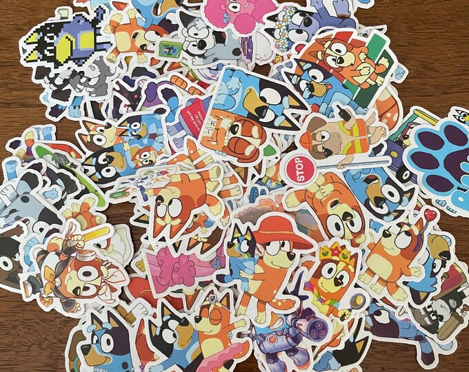 Bluey Sticker Lot 100 Bluey Stickers Party Favor Fun for Crafts - Etsy