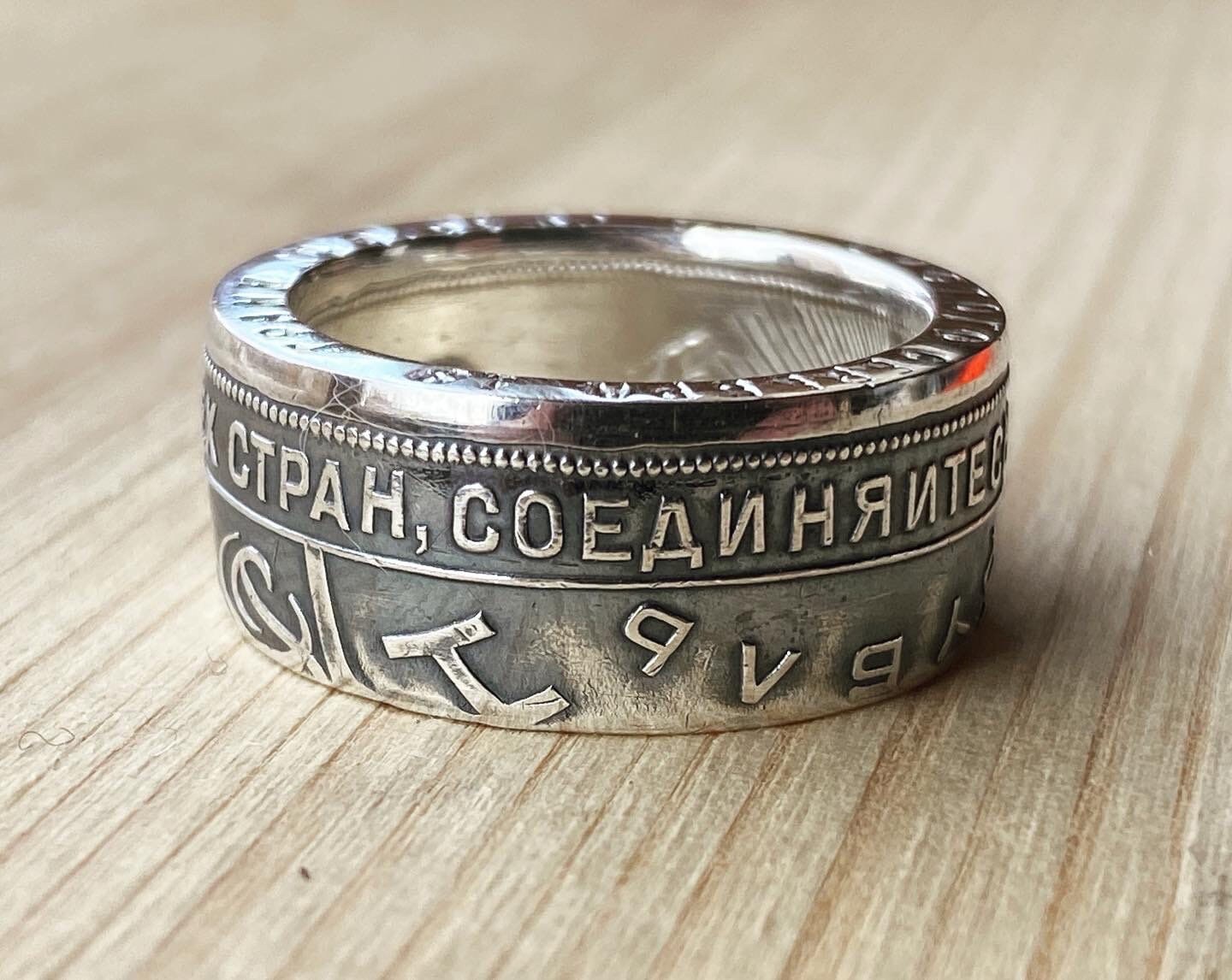 USSR Silver ruble ring of 1924 Handmade Ring from Coin | Etsy