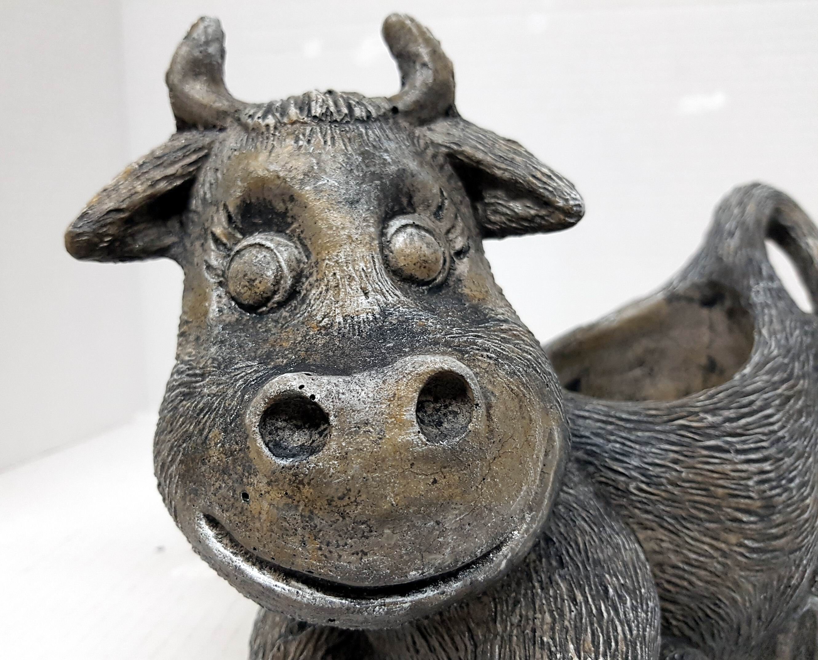 Concrete Cow Pot Cow Pot Concrete Planter Cow Planter - Etsy