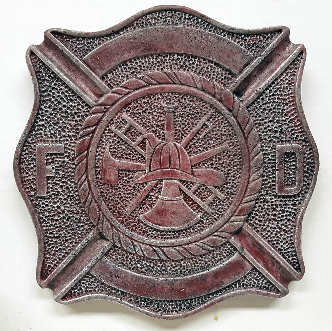 Fireman Plaque, Concrete Plaque, 10in.(27cm), Firefighter Gift, Fireman ...